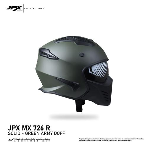 Promo Helm JPX Full Face MX-726R NEW Solid - Green Army Doff - L Cicil ...