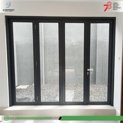 Jual Pintu Lipat Alumunium Alexindo 4 Daun bisa custom - Hitam - Kota ...