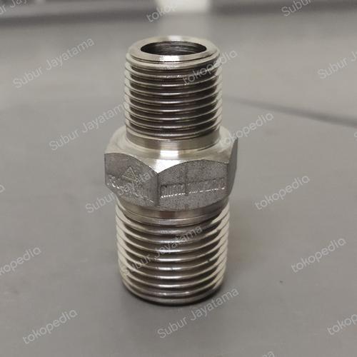 Jual Double Nepel Reducer Stainless 304 3000 Psi NPT 1/2 x 3/8 " inchi ...