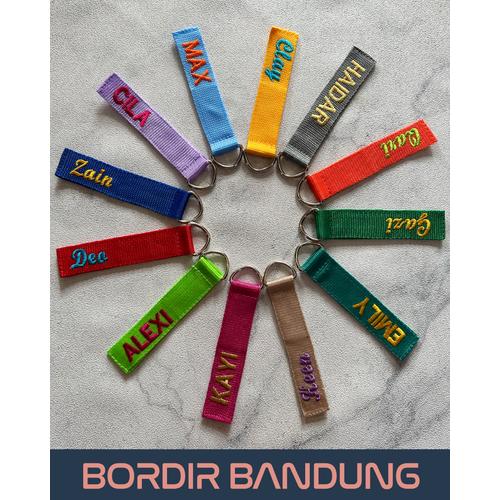 Jual GANTUNGAN KUNCI LABEL CUSTOM NAMA BORDIR COLORFUL LUGGAGE BAG TAG ...