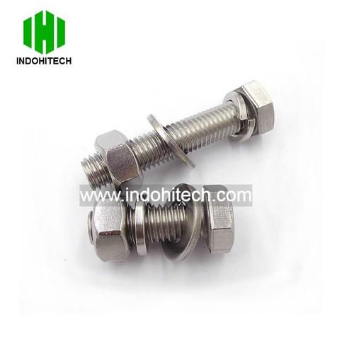 Jual Baut Mur Ring Hex M12 x 60 mm (FT) SS304 Baut Hexagon SET SUS 304 ...