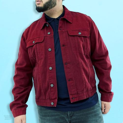 Jual COD JAKET JEANS PRIA DENIM JACKET MERAH MAROON - M - Kota Bandung ...