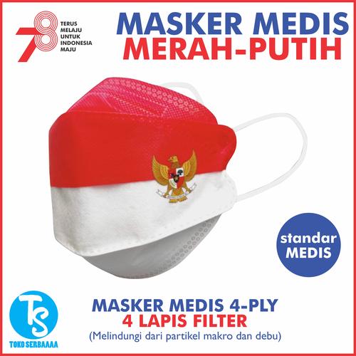 Jual Masker Medis Merah Putih Indonesia Hut RI EISEI UP Dengan Logo ...
