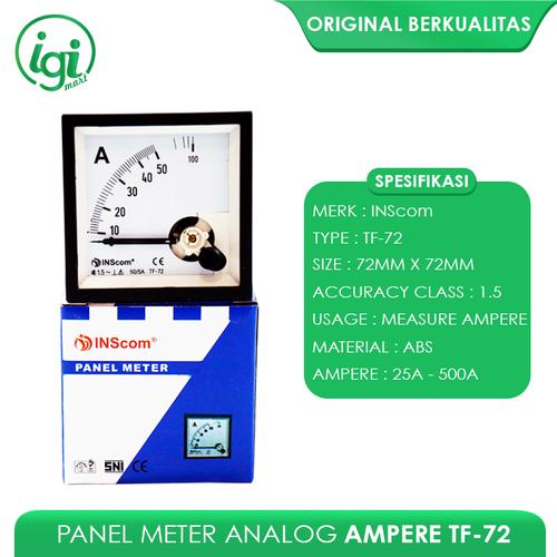 Jual PANEL METER AMPER 72 X 72 ANALOG JARUM AMPERE METER TF-72 ...
