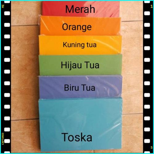 Jual Kertas Bc Manila merah/orange/kuning/hijau/coklat/toska 160gsm A2 ...