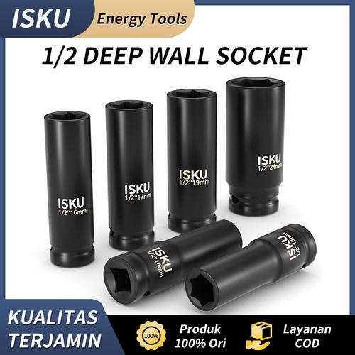 Jual ISKU Mata Kunci shock Impact Panjang 1/2'' 8-41mm Impact Socket ...