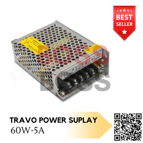 Jual POWER SUPPLY 12V 5A TRAVO ADAPTOR CCTV HI LED STRIP 60W 5A - Kota ...