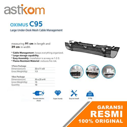 Jual Bracket Oximus C95 Large Under- Desk Mesh Cable Management - Kota ...