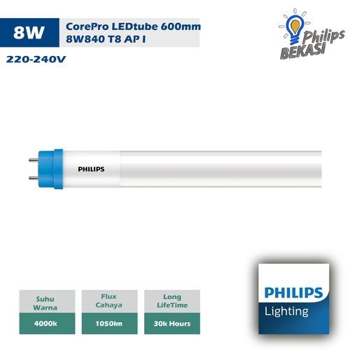 Jual Lampu Philips TL Ledtube Corepro 8W T8 1050LM 600MM - Natural - Kota Bekasi - Philips ...