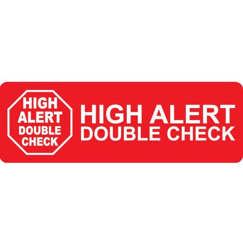 Jual STIKER HIGH ALERT DOUBLE CHECKED PERSEGI PANJANG 30x10mm isi 5000 ...