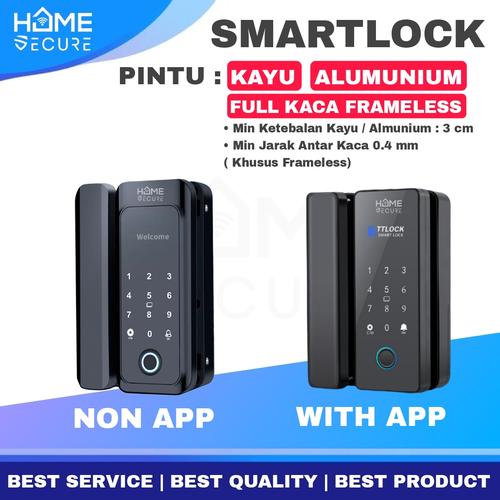 Jual Smart Door Lock Pintu Alumunium Kayu Kaca Frameless / Smartlock ...