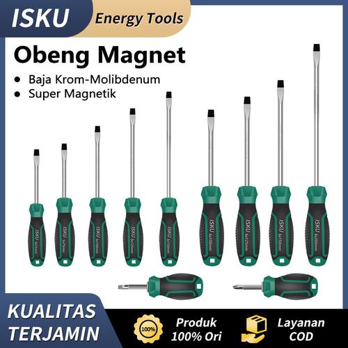 Jual Isku Obeng Set/Obeng Magnet Min Dan Plus/Tip Magnetik Chrome ...