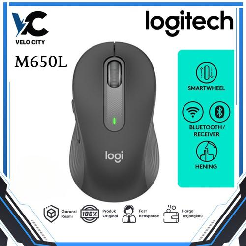 Promo Logitech Signature M650 L Mouse Wireless Bluetooth Silent Full ...