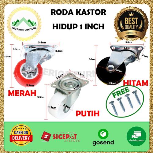 Jual Roda Troli 1 inch (Mati), Roda Kastor PVC Nylon 1" (Mati) Roda ...