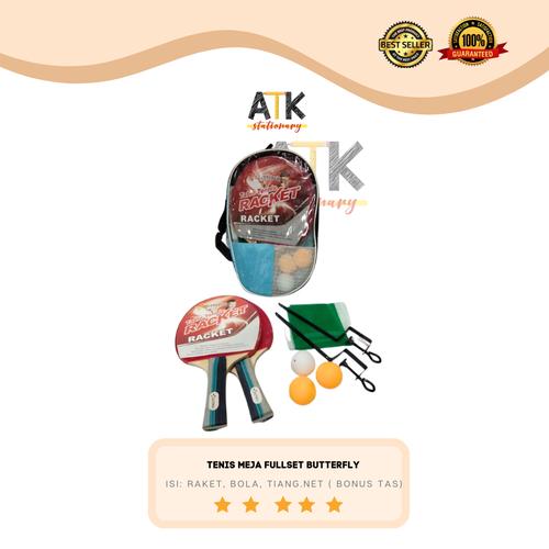 Jual Bat / Bet Tenis Meja Butterfly Ping Pong Set Isi 2 Lengkap Net Tiang - Jakarta Utara ...