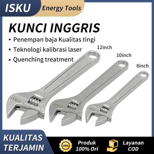 Promo ISKU Kunci Inggris Adjustable Wrench 8" 10" 12" Alat Adjustable ...