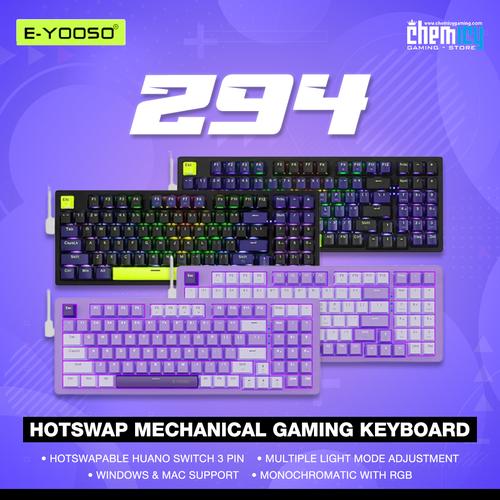 Jual E-YOOSO Z94 / Z-94 98% Monochrome Hotswap Mechanical Gaming ...