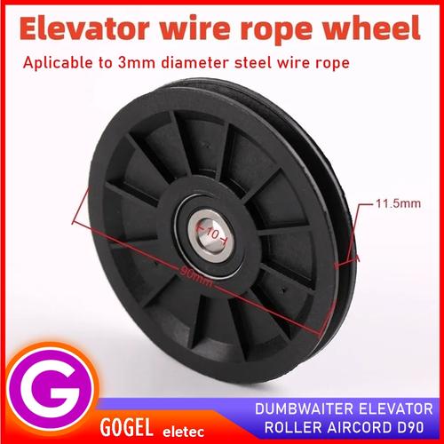 Jual Spare part lift Mitsubishi elevator door wire rope roller 90 11 ...