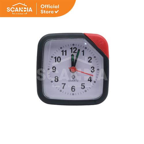 Promo SCANDIA Jam Beker Travel Alarm Clock Black + Red Frame (DC0001 ...