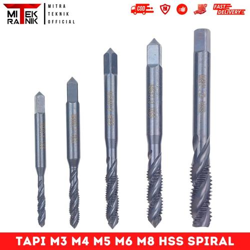 Jual Hand Tap M3 M4 M5 M6 M8 Pembuat Drat Baut 5 7 8 10 12 Tap Spiral HSS - M3 Baut 5 - Kab ...