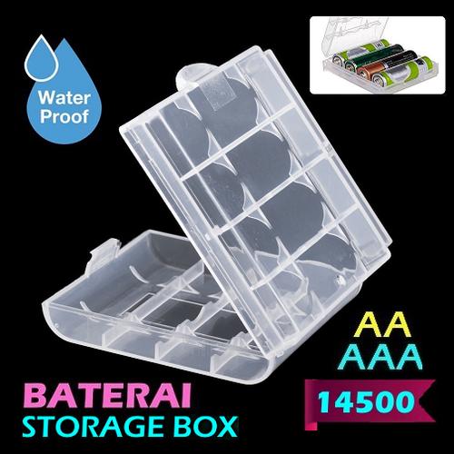 Jual Kotak Penyimpan Baterai 14500 Battery Storage Box 4 Batere Case AA ...