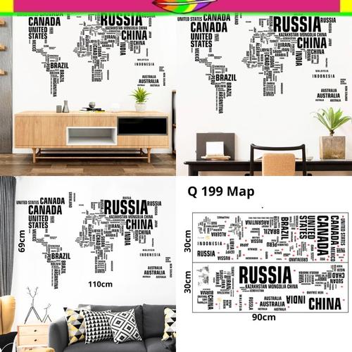 Jual WALLSTICKER WALL STIKER STICKER DINDING GAMBAR PETA DUNIA MAP MAPS ...