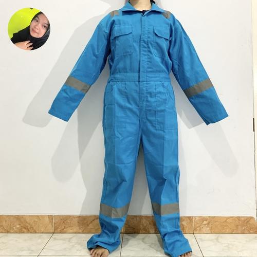 Jual Wearpack Safety / Coverall Terusan American Drill Biru Pertamina ...