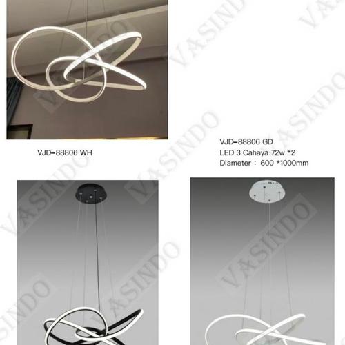 Jual FF Lampu gantung ruang makan led modern minimalis ruang makan meja - Hitam Besar, 3 Cahaya ...