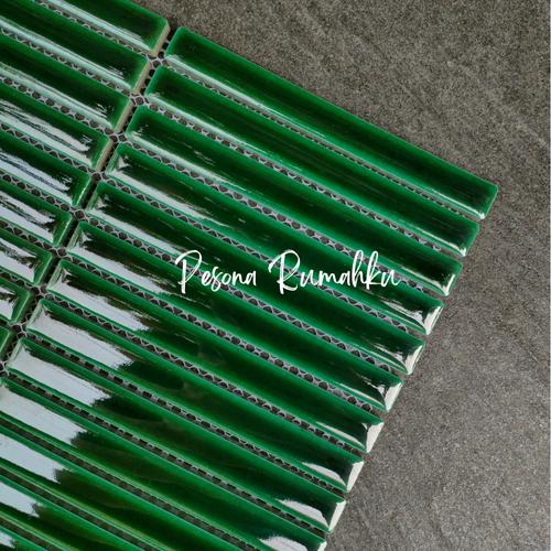 Jual Venus Pottery Linea Striped Ice Green - Mozaik Dinding Hias Rumah ...