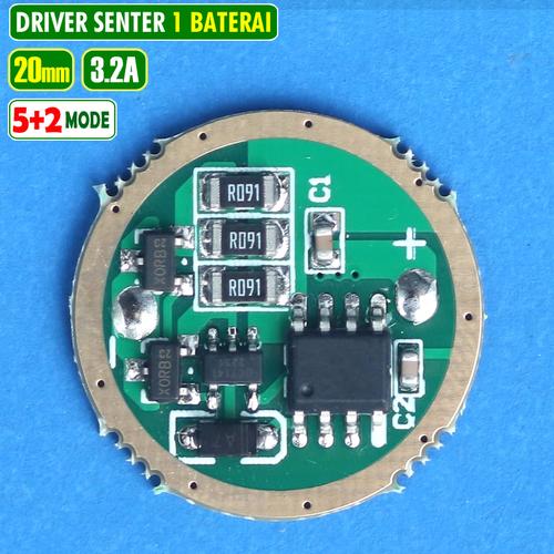 Jual Driver Senter 20mm 3A Led 10W Cree XML Osram IR XPL SST 5 Plus 2 ...