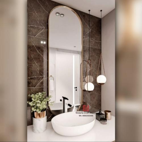 Jual CERMIN - CERMIN OVAL GOLD GLOSSY BESI PLAT 100 x 45 cm - Kab ...