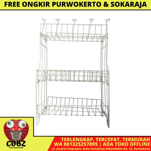 Jual 3 SUSUN/SELO RPL03 Rak Dapur Tempat Piring Gelas Wiremesh SS Putih ...