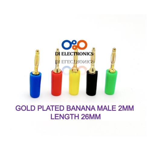 Jual 2mm Banana Jack Male Gold Plated 26mm Tes Probe Socket Power ...