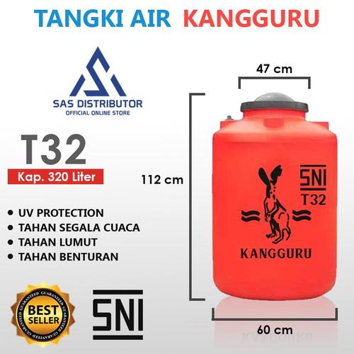 Jual TANGKI AIR / TANDON / TOREN AIR 300 LITER KANGGURU T 32 ORANGE ...