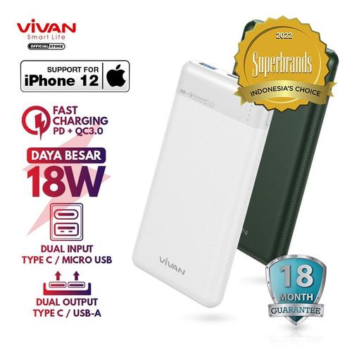 Jual VIVAN Power Bank 10000mAh 2 Input 2 Output Fast Charging PD QC3.0 ...