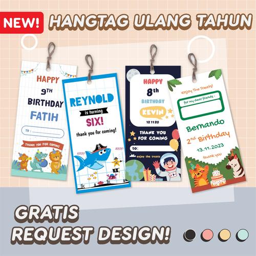 Jual Hang Tag Ulang Tahun Anak Custom 1 Sisi Label Souvenir Hampers - 3 ...