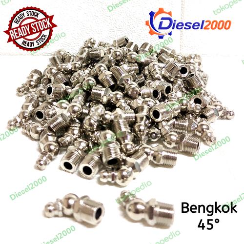 Jual NIPPLE NEPEL GREASE GEMUK 1/8" BSP KUNCI 10mm - 45* 100pcs ...