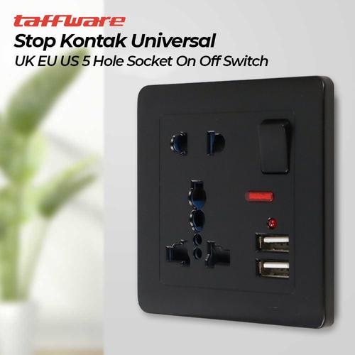 Jual Stop Kontak Universal UK EU US 5 Hole Socket On Off Switch ...