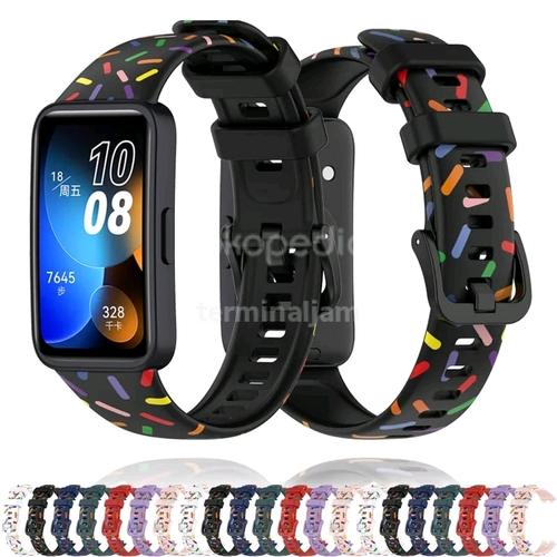 Jual Strap HUAWEI BAND 8 Silicone tali penganti huawei bamd 8 Motif ...