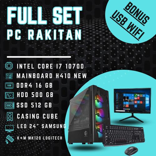 Jual Paket Komputer PC Rakitan Core I7 10700 Ram 16GB SSD 512GB HDD 1TB ...