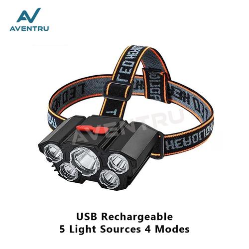 Jual Lampu Senter Kepala Mini Headlamp Head Lamp Flashlight Rechargeable - USB5Light - Kota ...