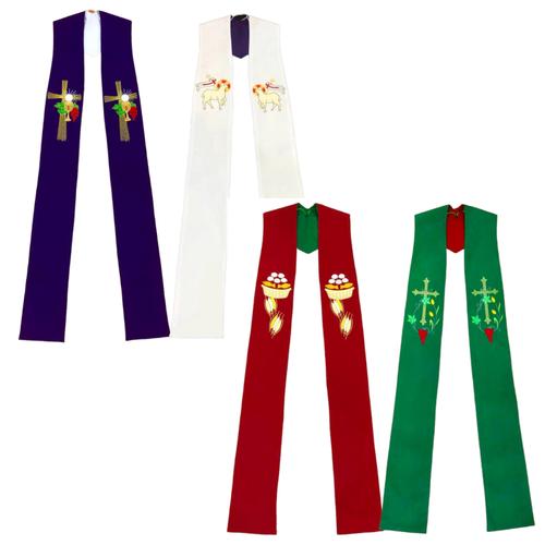 Jual Stola Pendeta Pelayan Syal Gereja Kristen Bordir 2 Warna Bolak ...