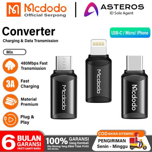 Jual MCDODO Adapter Converter Charger Micro USB, Type C, Lightning ...