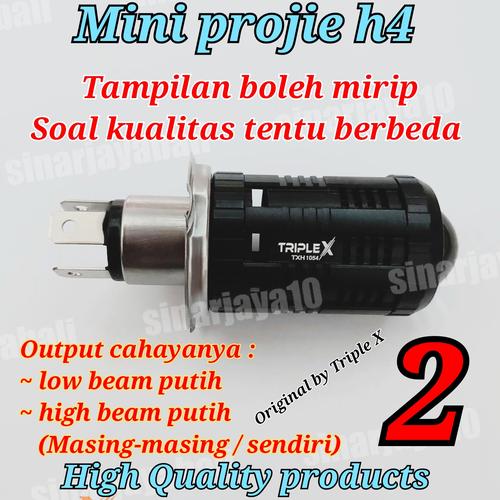 Jual Lampu h4 led mini projie M2 + triple x projector headlamp motor ...