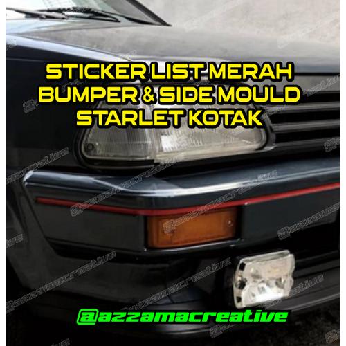 Jual Stiker List Merah Side Moulding dan Bumper Starlet - Kab. Bekasi ...