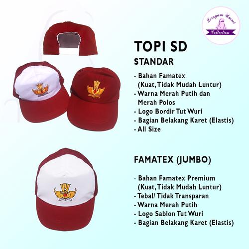 Jual Topi SD Merah / Merah Putih (Standar/Jumbo) - Atribut Seragam ...