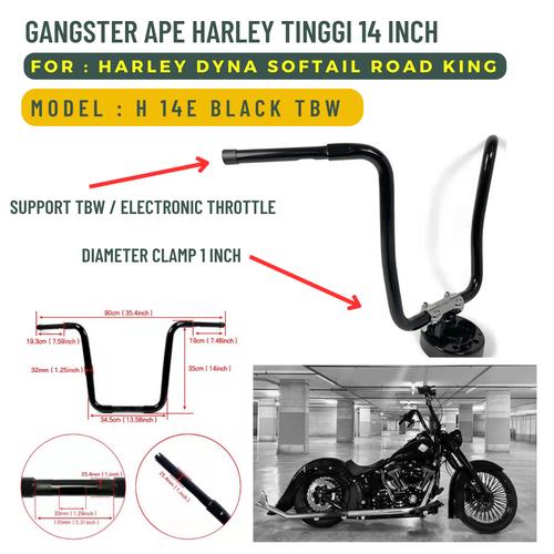 Jual STANG GANGSTER APE 14 INCH HARLEY DYNA SOFTAIL ROAD KING H 14E B ...