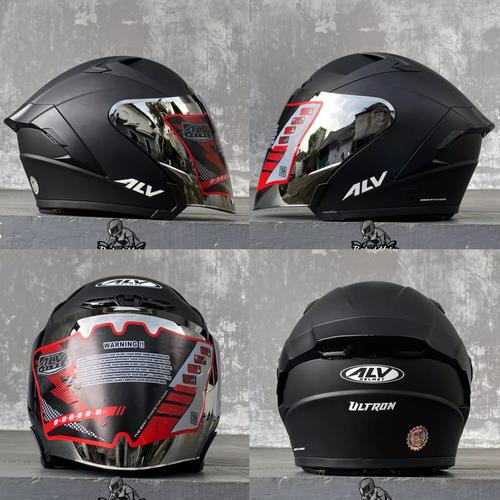 Jual HELM ALV ULTRON SOLID BLACK DOFF SINGLE VISOR - BLACK DOF, L - Kab ...