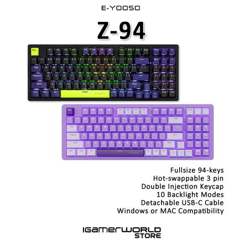 Jual E-YOOSO Z-94 / Z94 Monochrome Fullsize 98% Mechanical Gaming ...