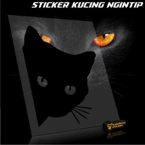 Jual Sticker Kucing mengintip stiker mobil sticker kaca mobil sticker ...